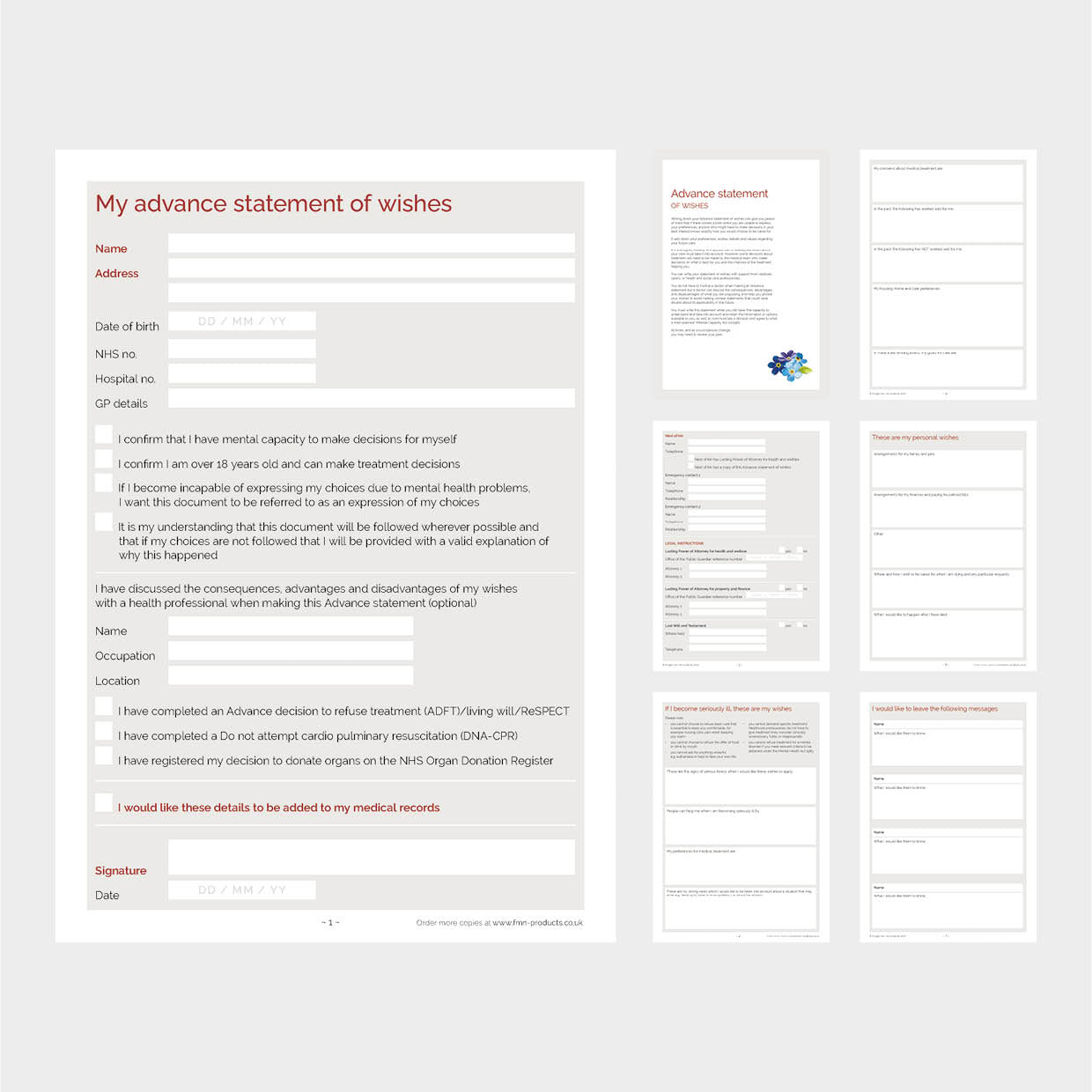Advance statement of wishes (digital download) – Forget-me-not Products